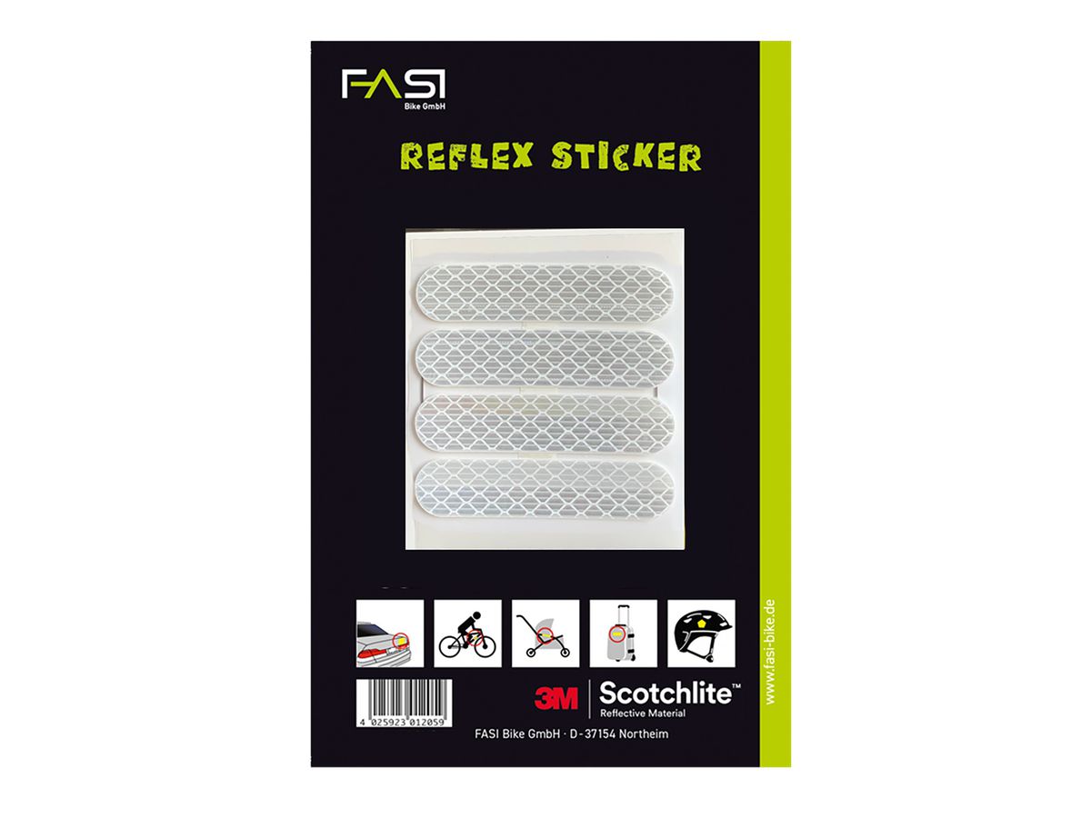 Reflex-Sticker Streifen / weiss
