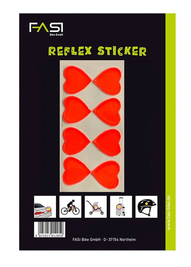 Reflex-Sticker Herzen / rot