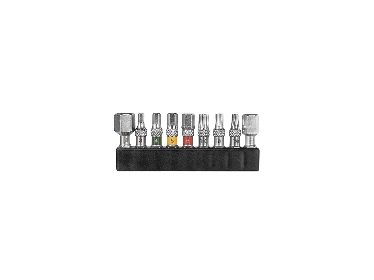 BIT-SET mit 9 Bits / silber / Inbus 1.5/2/2.5/3/4/5/6/8/10mm