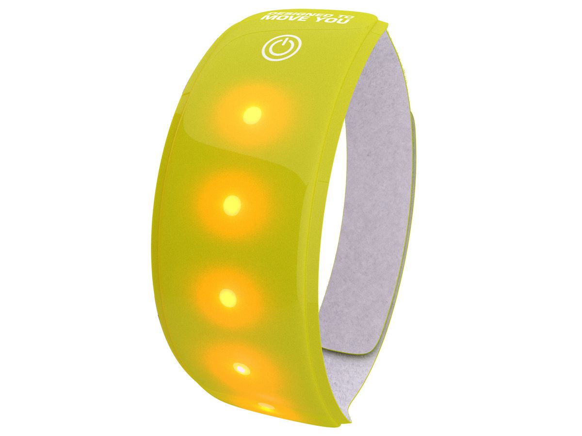 LIGHTBAND reflektierendes Arm- und Beinband mit LED / gelb